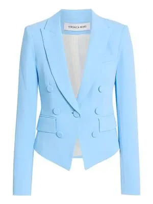 Veronica Beard Diego Dickey Double-breasted Crepe Blazer - Light Blue