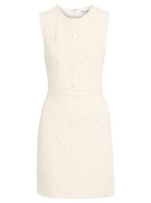 Veronica Beard Julie Embellished Tweed Mini Dress - Off-white