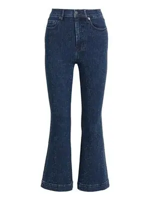 Veronica Beard Carson Cropped Flared Jeans - Dark Denim