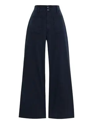 Veronica Beard Grant Cropped Wide-leg High-rise Jeans - Navy