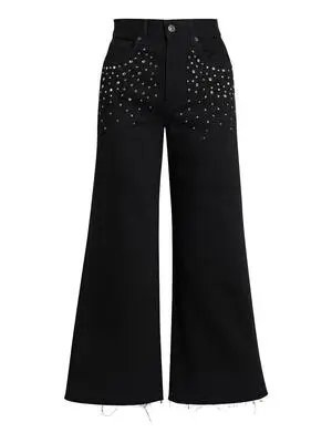 Veronica Beard Taylor Cropped Wide-leg Jeans - Black