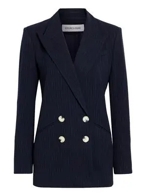 Veronica Beard Dale Dickey Pinstriped Twill Blazer - Navy