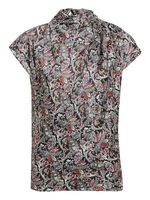 Veronica Beard Leilany Paisley-print Silk-blend Blouse - Black