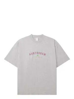 Vetements Amsterdam Printed Cotton-jersey T-shirt - Gray
