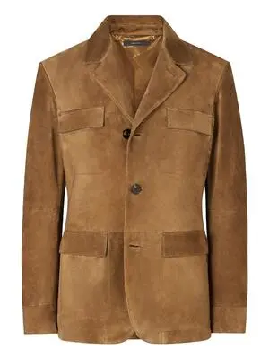 TOM FORD Suede Military Jacket - Brown
