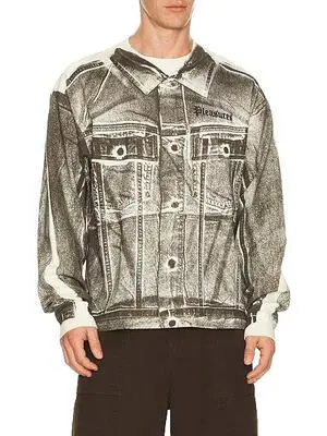 PLEASURES Trucker Heavyweight Long Sleeve Tee - Bone