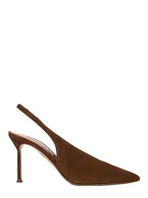 AQUAZZURA Voltaire 85 Slingback Pump - Walnut