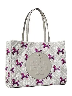 Tory Burch Ella Horse Nylon Small Tote - Gray/magenta