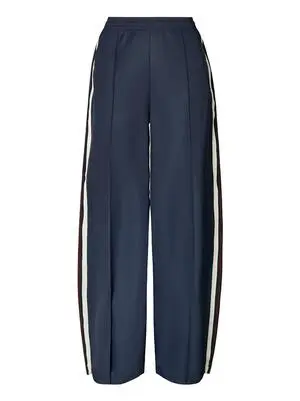 Tory Burch Wide-leg Nylon Track Pant - Medium Navy