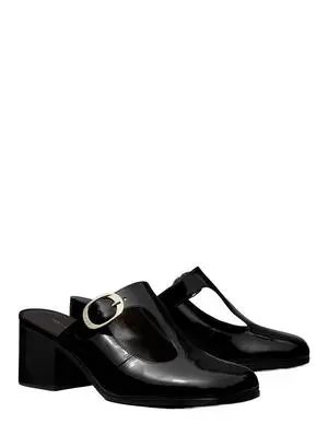Tory Burch T-strap Heeled Mule - Perfect Black