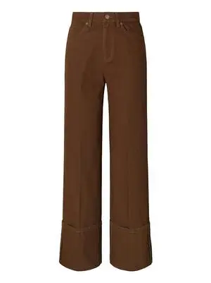 Tory Burch Cuffed Straight-leg Jean - Brown