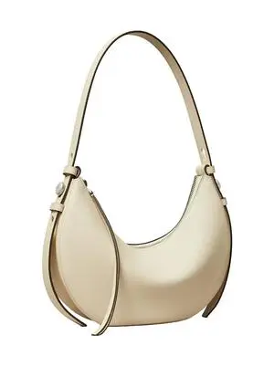 Tory Burch Romy Half Moon Bag - Light Cream