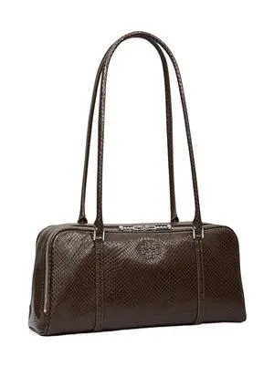 Tory Burch Small Marshmallow Embossed Satchel - Boba Brown