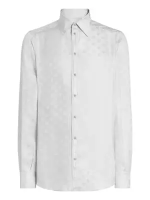 Dolce & Gabbana Martini Satin Monogram-jacquard Shirt - Grey