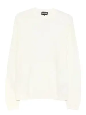 Emporio Armani Textured Crewneck Sweater - Neutrals