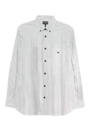 Emporio Armani Striped Button Shirt - White