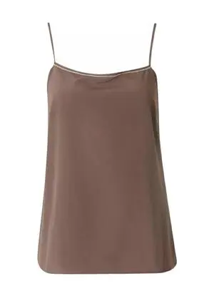 Peserico Beaded-trim Top - Brown