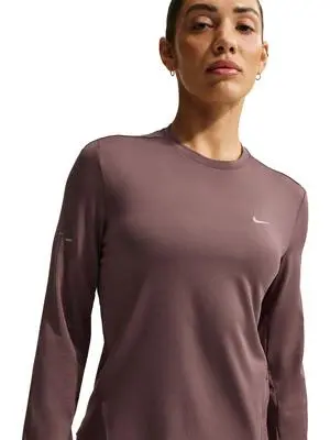 Nike Swift Dri-fit Uv Long-sleeve Crew-neck Running Top - Purple