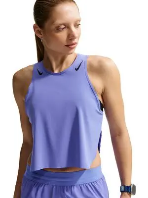 Nike Aeroswift Dri-fit Adv Cropped Running Tank Top - Blue