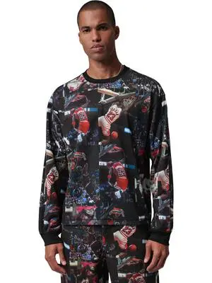 JORDAN Flight Printed Long-sleeve Jersey - Black