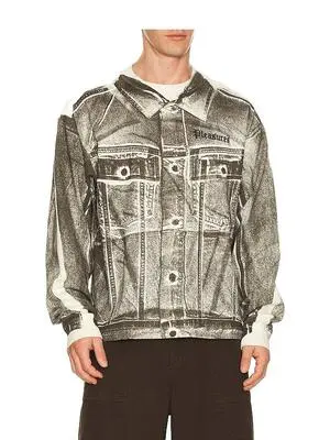 PLEASURES Trucker Heavyweight Long Sleeve Tee In . Also - Black