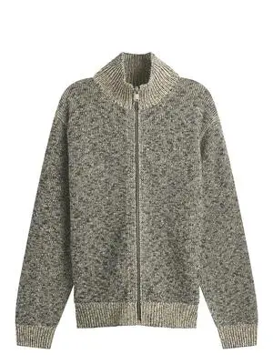 JIL SANDER Speckled Mouline Zip-up Jumper - Pollen