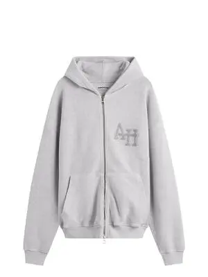 ANNIE HOOD Inside Out College Zip Hoodie - Washed Grey