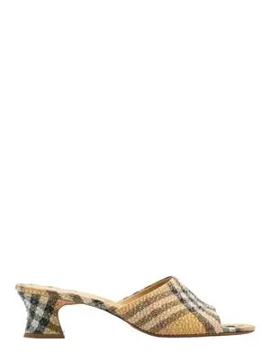 Burberry Sloane Rhinestone-check Heeled Sandals - Neutrals