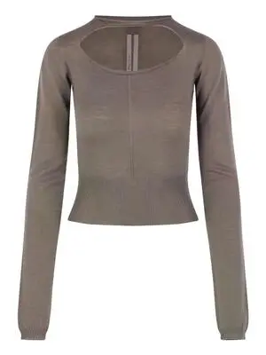 Rick Owens Cut-out Long-sleeved Top - Brown