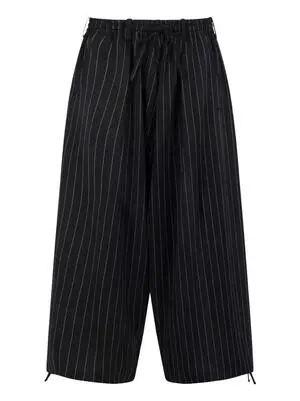 Y3 Pinstripe Trousers - Black