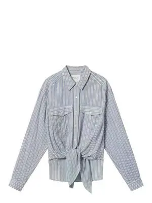 MARANT ETOILE Nath Striped Knot Shirt - Blue