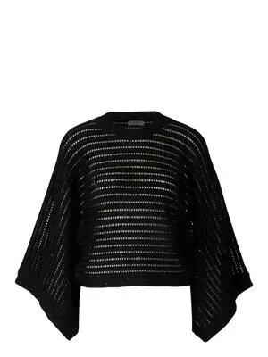 Peserico Open-knit Cropped Sweater - Black