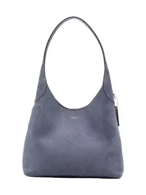 COACH Suede Shoulder Bag With Logo Tag - Blue