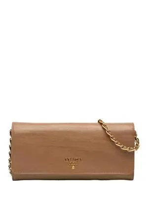Prada Vitello Move Wallet On Chain Crossbody Bag - Brown