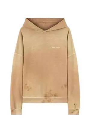 Palm Angels Logo-embroidered Hoodie - Brown