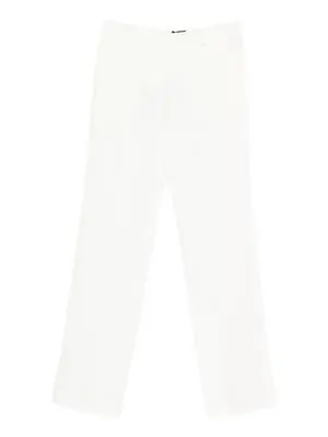 Pinko Straight-cut Trousers With Pressed Pleats - White