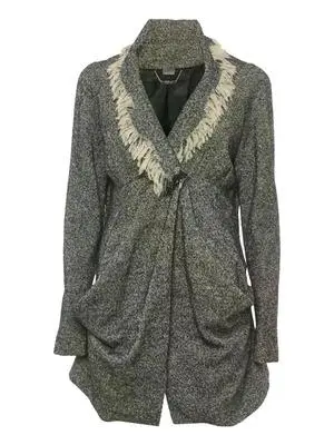 Alexander McQueen Tweed Raw-edge Top - Grey