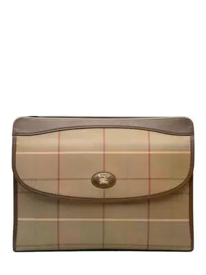 Burberry 20th Century Check Canvas Clutch - Brown