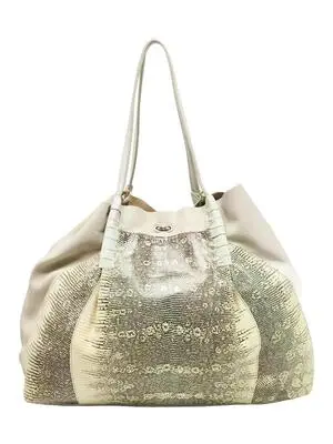 Nina Ricci Lizard Leather Tote - Neutrals