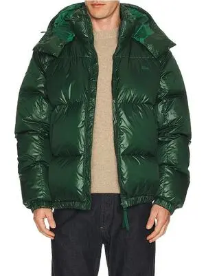 Lacoste Nylon Shiney Puffer Jacket - Green