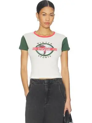 THE LAUNDRY ROOM Coca Cola Winter Sports Baby Tee - White & Green