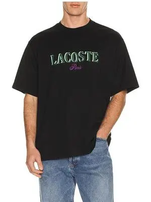 Lacoste Loose Fit Logo Tee - Black