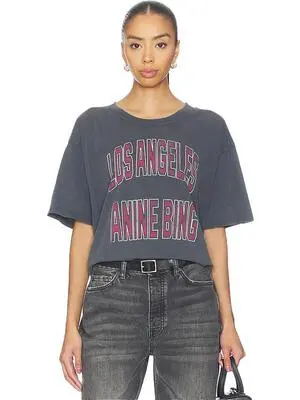 ANINE BING Johnny Cropped Tee - Washed Black