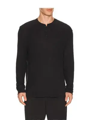 Tommy John Tri Blend Lounge Henley - Black
