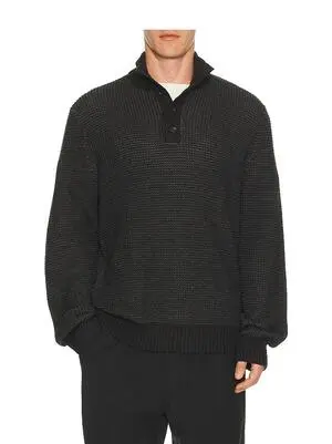 Faherty Brand Quarter Button Sweater - Graphite Night