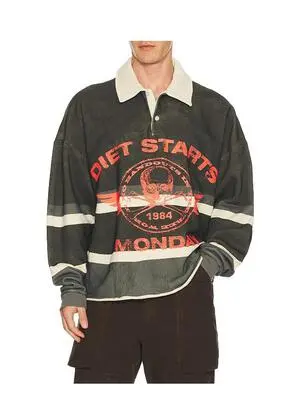 DIET STARTS MONDAY Free World Rugby Top - Vintage Black