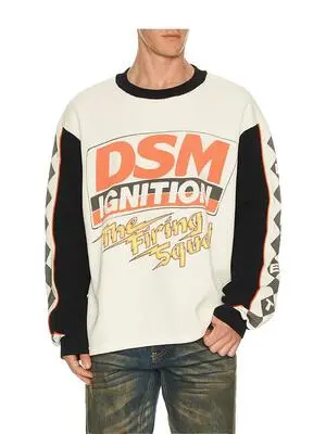 DIET STARTS MONDAY Ignition Waffle Long Sleeve Tee In White - Antique White