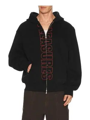 PLEASURES Impact Zip Hoodie - Black
