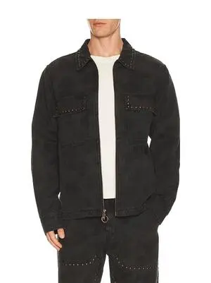 PLEASURES Cowhide Work Jacket - Black