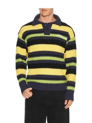 PLEASURES Cooper Polo Sweater - Yellow